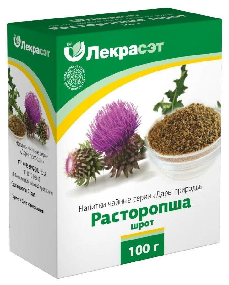 Чайный напиток Лекра-СЭТ Расторопша шрот, источник флаволигнанов, 100 г 1626