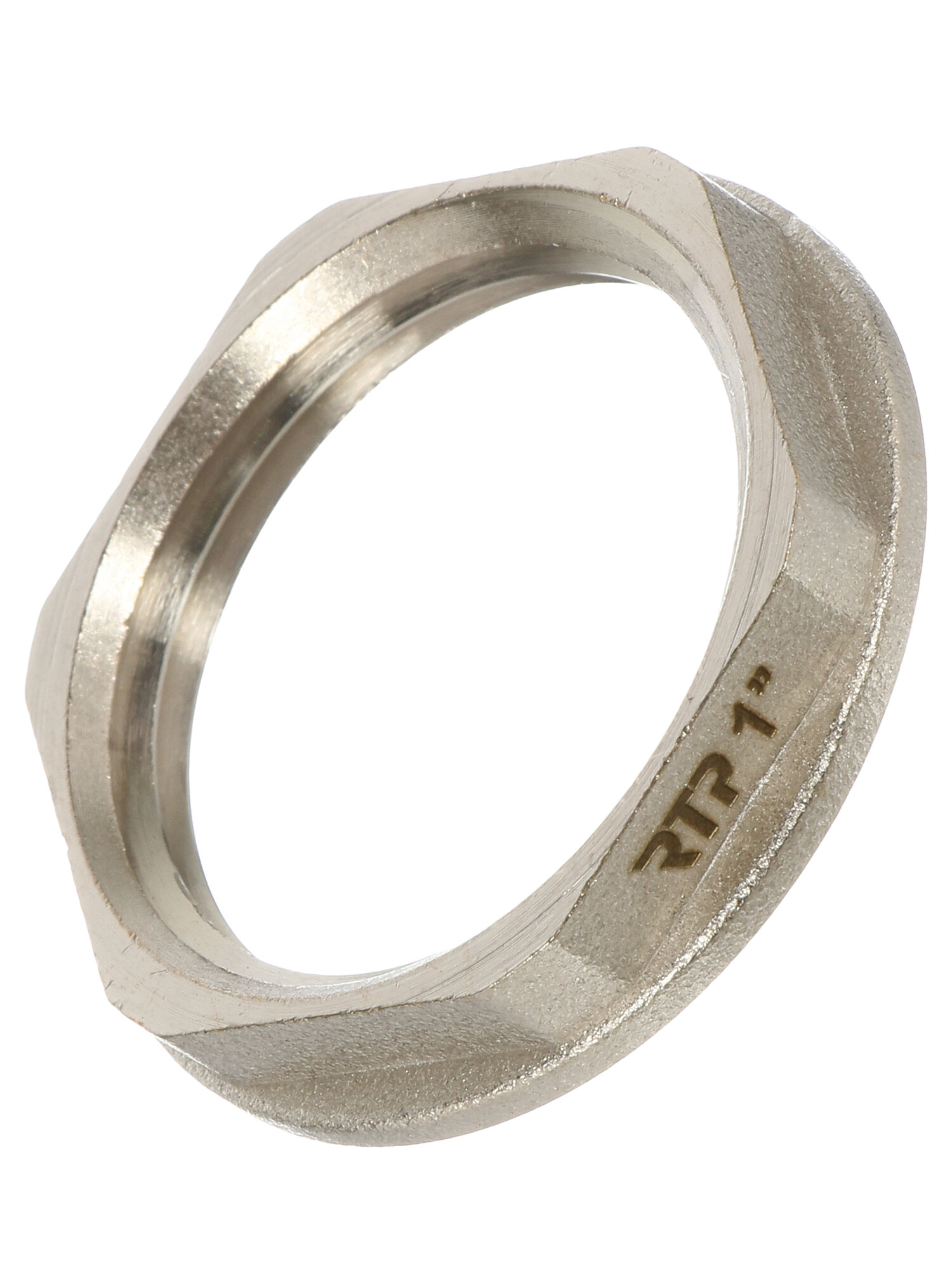 Контргайка РосТурПласт 1 дюйм никелированная с ребордой для отопления и водоснабжения, латунный резьбовой фитинг