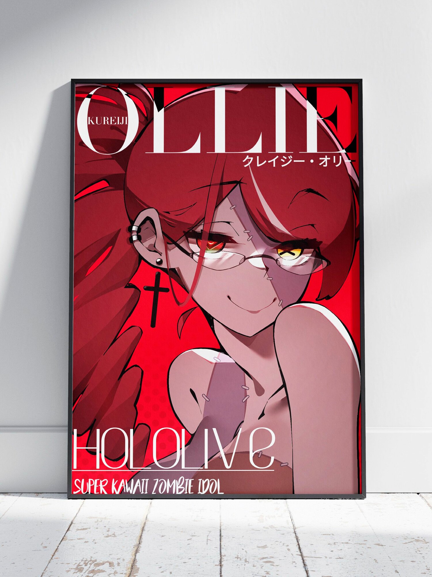 Плакат на стену для интерьера Виртуальные Ютуберы (Курэджи Олли - Kureiji Ollie 1) - Постер по медиа и интернет звезде формата A4 (21x30 см)