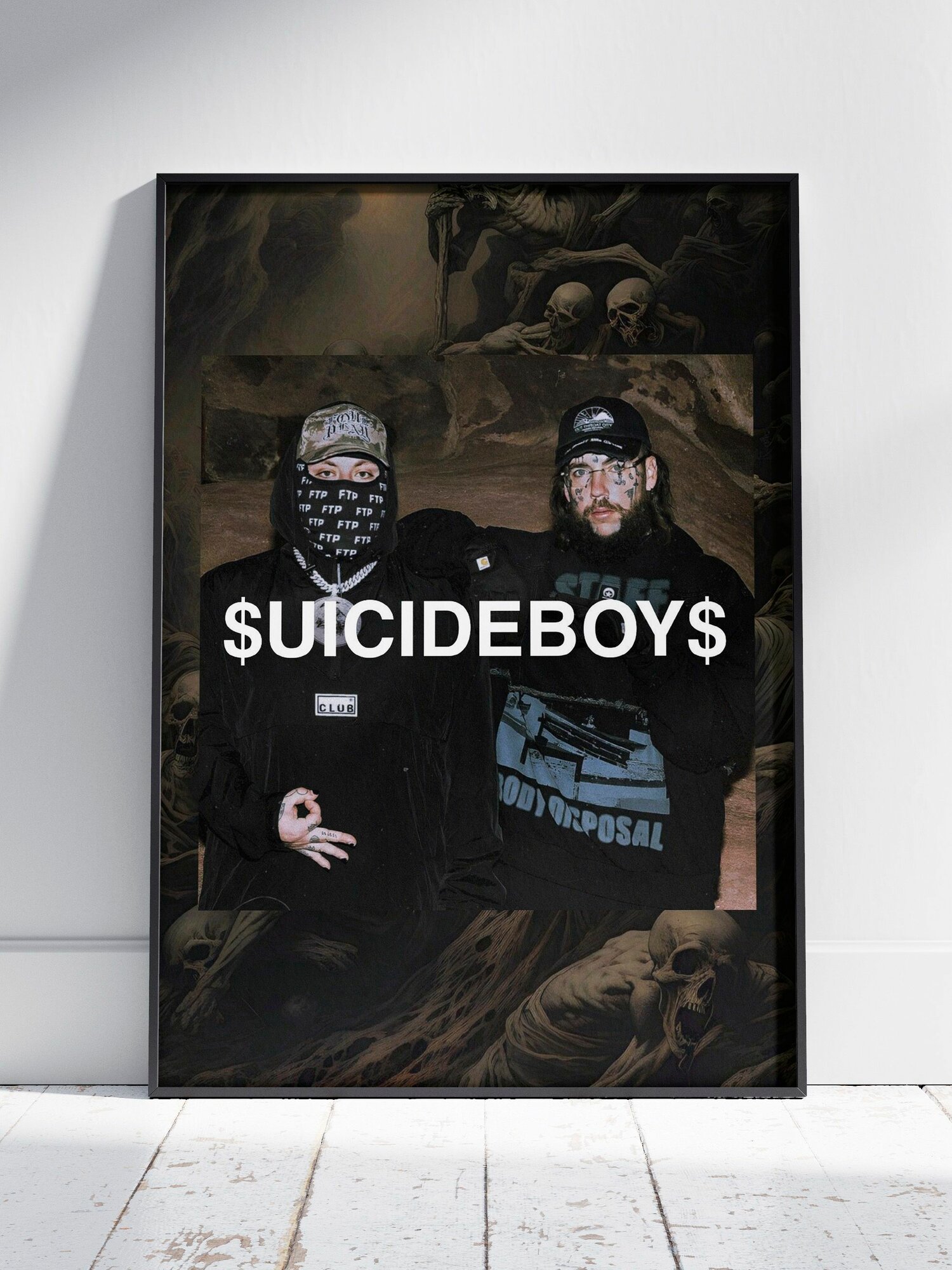 Плакат на стену для интерьера SUICIDEBOYS (Suicide Boys - Суисайд Бойс 8) - Постер по музыке и артисту формата A4 (21x30 см)