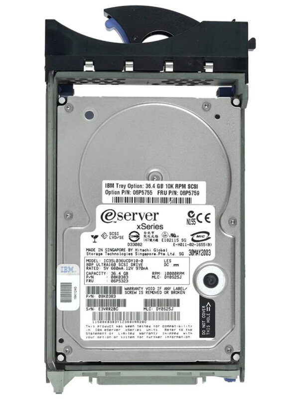 Жесткий диск IBM 36.4Gb 10000 U320SCSI 3.5" HDD 06P5759