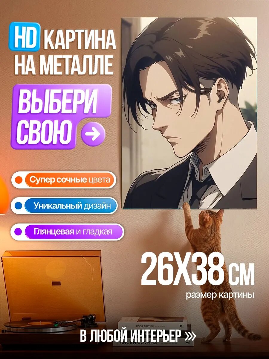 Картина на HD металле Леви Аккерман