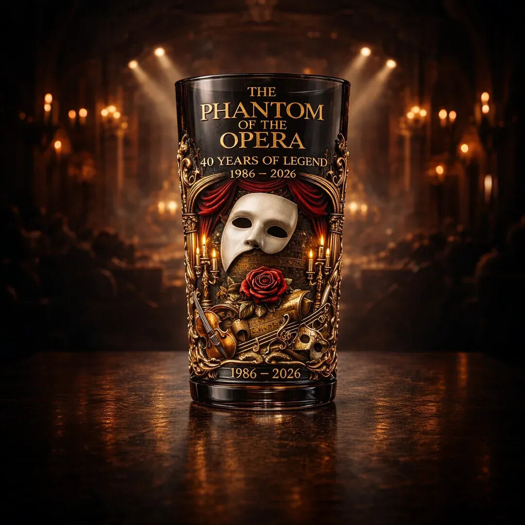 Пивной бокал "Призрак оперы", Phantom of the Opera, Цветное стекло