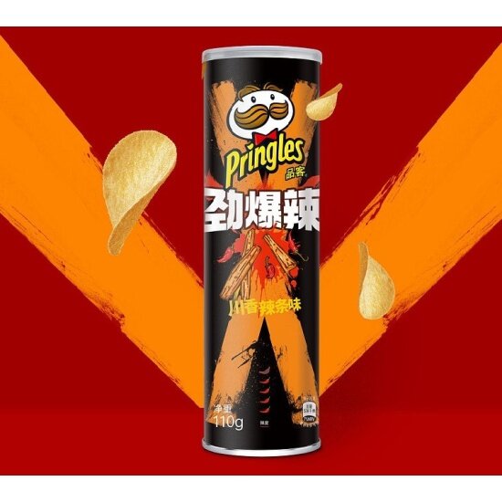 Картофельные чипсы Pringles со вкусом Extra Hot с острым сычуаньским соусом 110 г Китай