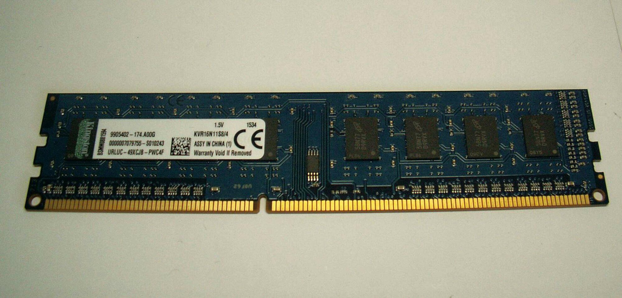 Оперативная память Kingston KVR16N11S8/4, 4GB, 1 упаковка