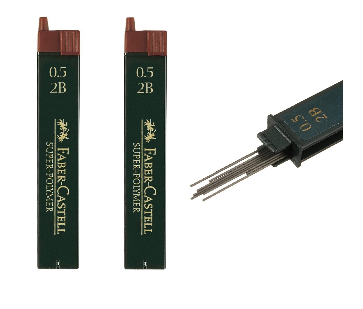 Набор грифелей Faber-Castell "Super Polymer" 24 шт (2x12) 0,5 мм 2B (120502)