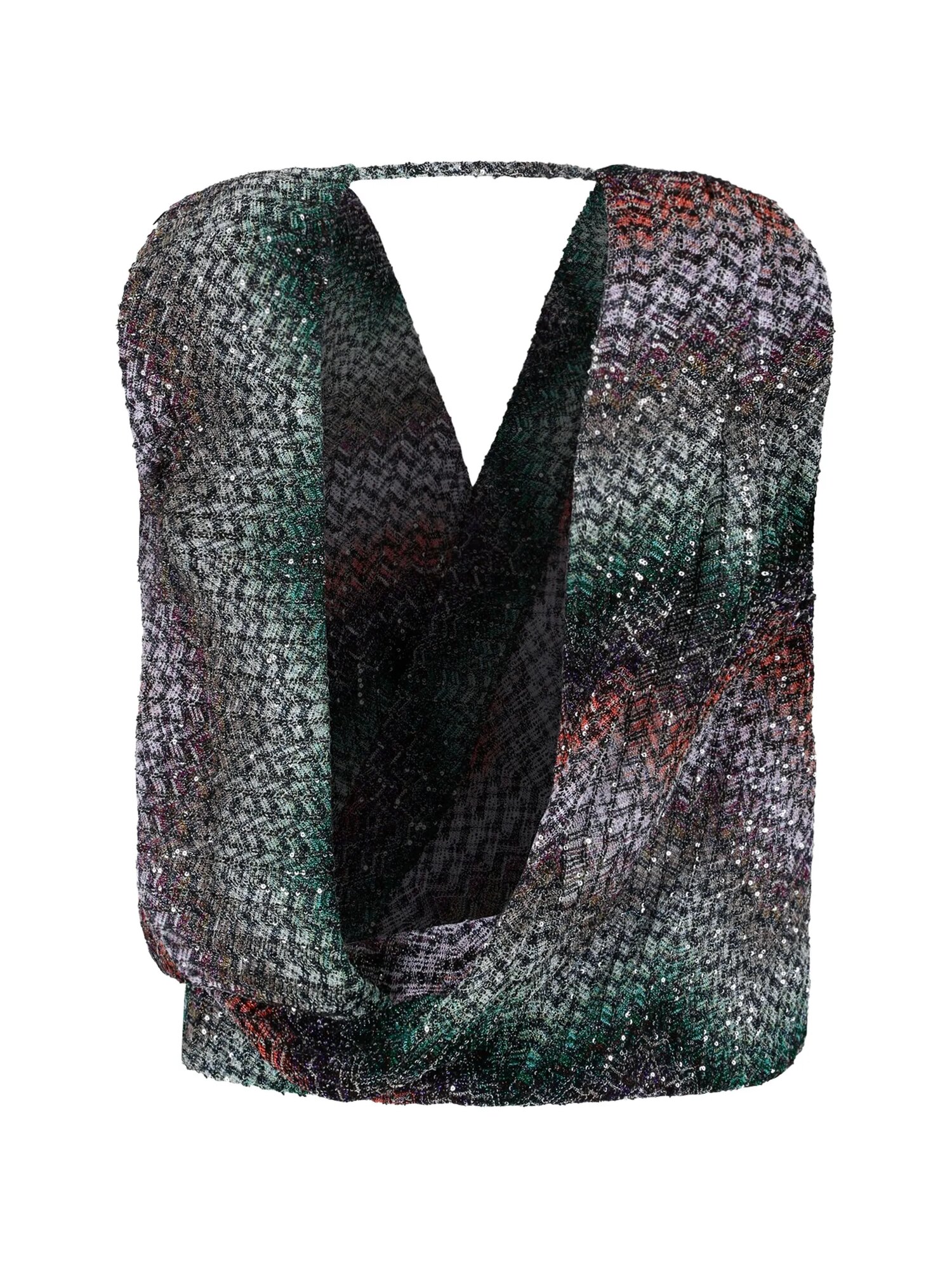 Топ Missoni Sequin-embellished zigzag top, размер 38, black/black — фото 1