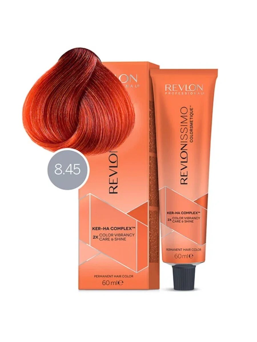 Краска для волос Revlon Professional Revlonissimo Colorsmetique Care & Shine перманентная, тон 8.45
