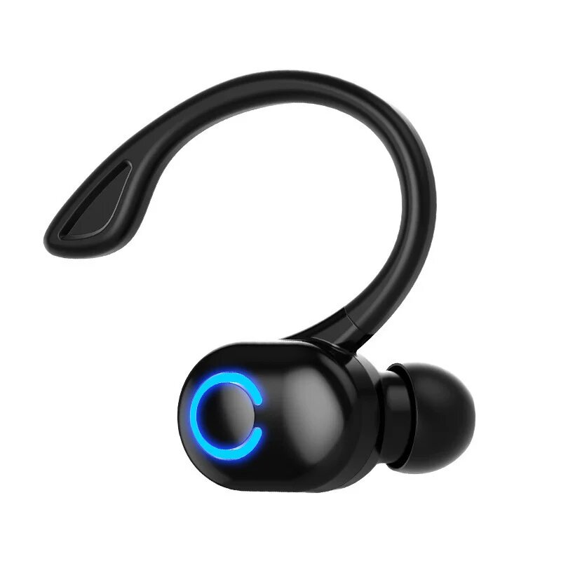 Беспроводные наушники Bluetooth, с креплением на ухо, Bluetooth 5.2, спортивные, шумоподавление, HD звонок, черный