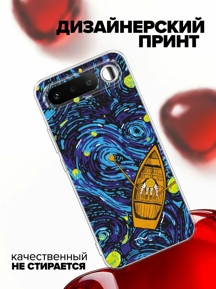 Силиконовый чехол на Realme 16 / Реалми 16 с принтом Лодка Ван Гога — фото 1