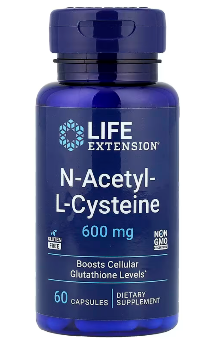 Life Extension, N-ацетил-L-цистеин, 600 мг, 60 капсул