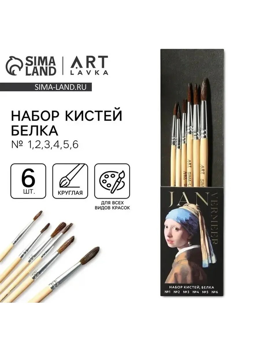 Профессиональный набор кистей для рисования из белки
