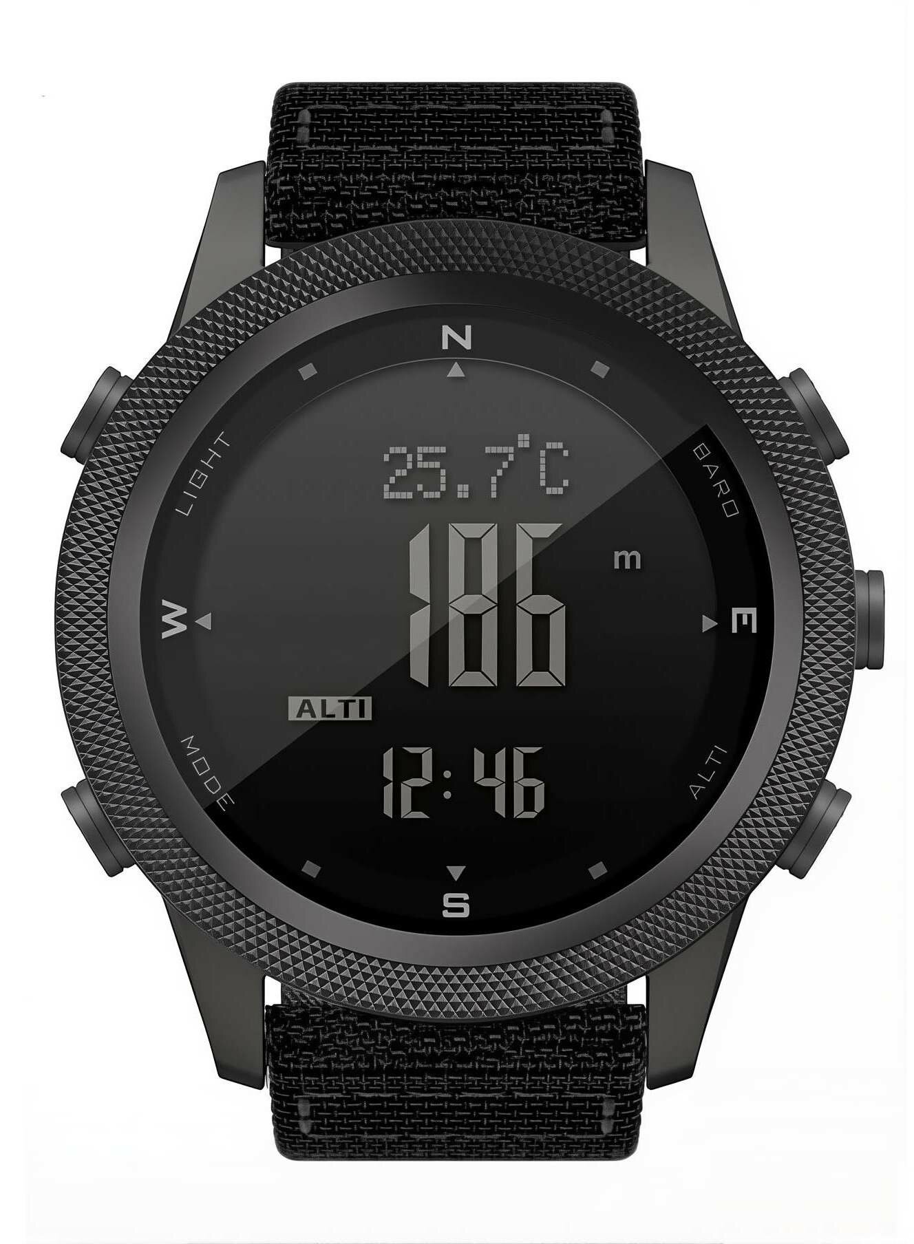 Часы North Edge "Apache 46", нейлон, нержавеющая сталь, черные