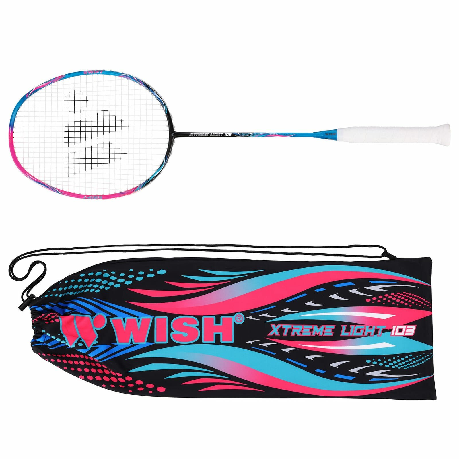DECATHLON ракетка для бадминтона Decathlon WISH Extreme Light 103, синий, розовый, белый