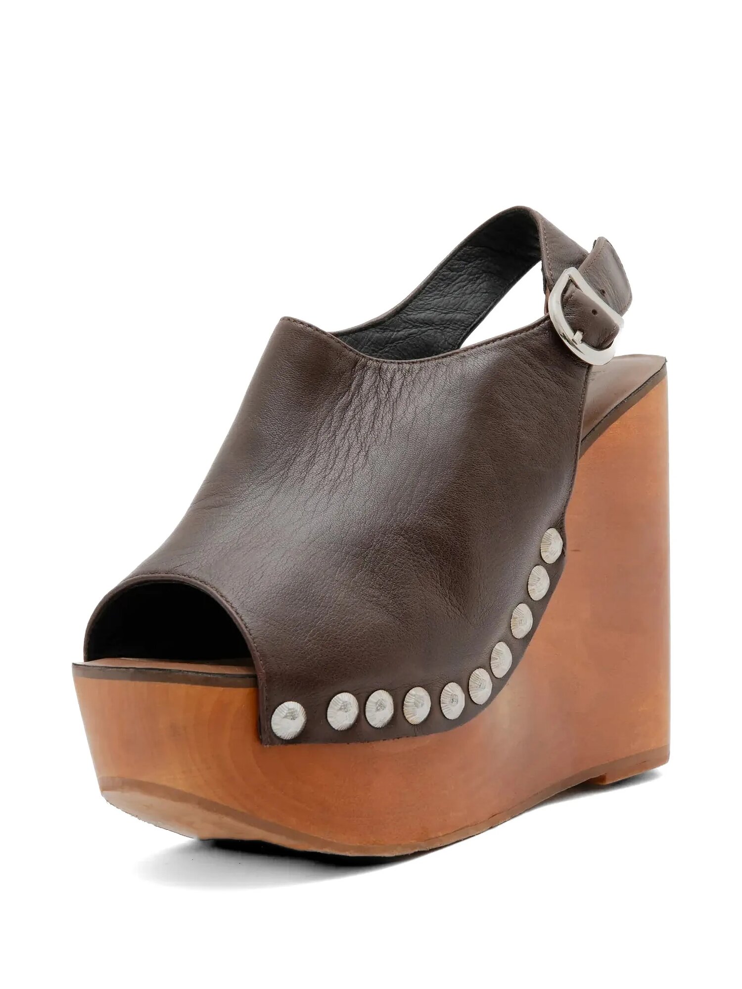 Босоножки Jeffrey Campbell Stud-embellished wedge sandals, размер 39, коричневый — фото 1