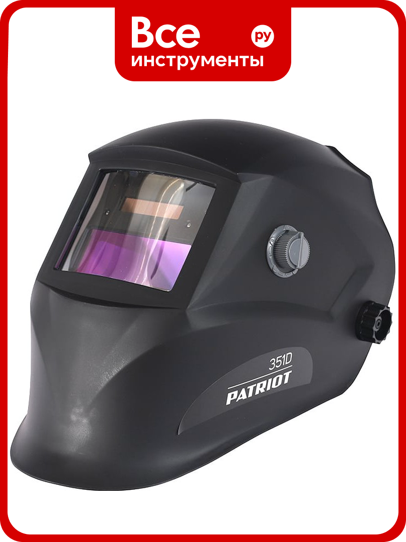 Маска сварщика 351D Patriot 880502205, для защиты лица от брызг, с хамелеонным светофильтром и пластиковым корпусом