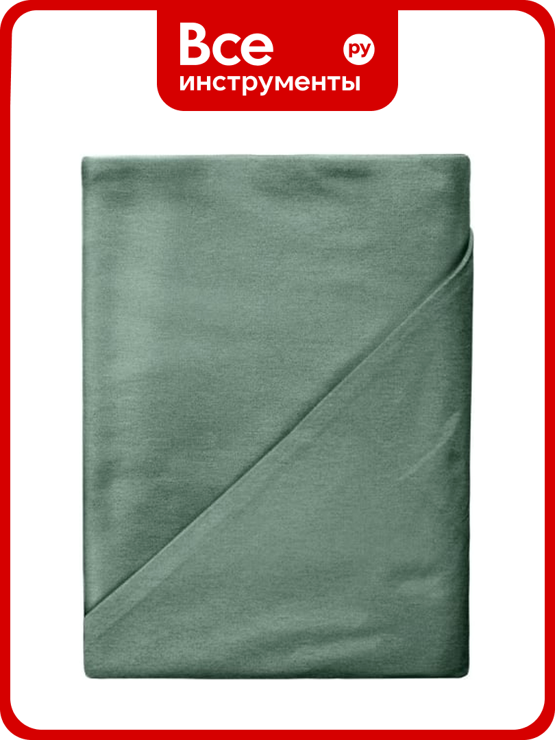 Простыня Verossa Melange на резинке Emerald, хлопковая ткань, зелёный оттенок, эластичный фиксатор односпального размера