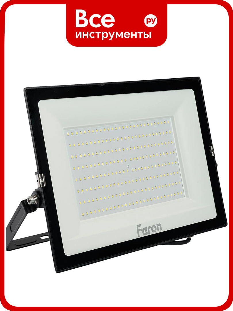 Светодиодный прожектор Feron LL-924 2835 SMD 200W 6400K IP65 AC220V/50Hz, черный с матовым стеклом 29499