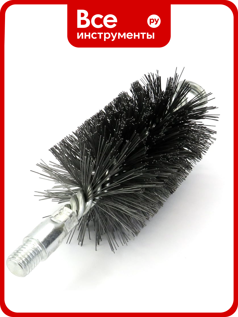 Трубная ерш-щетка EuroBrush с кольцом, стальная щетина, резьба M12, для очистки котлов и теплообменников