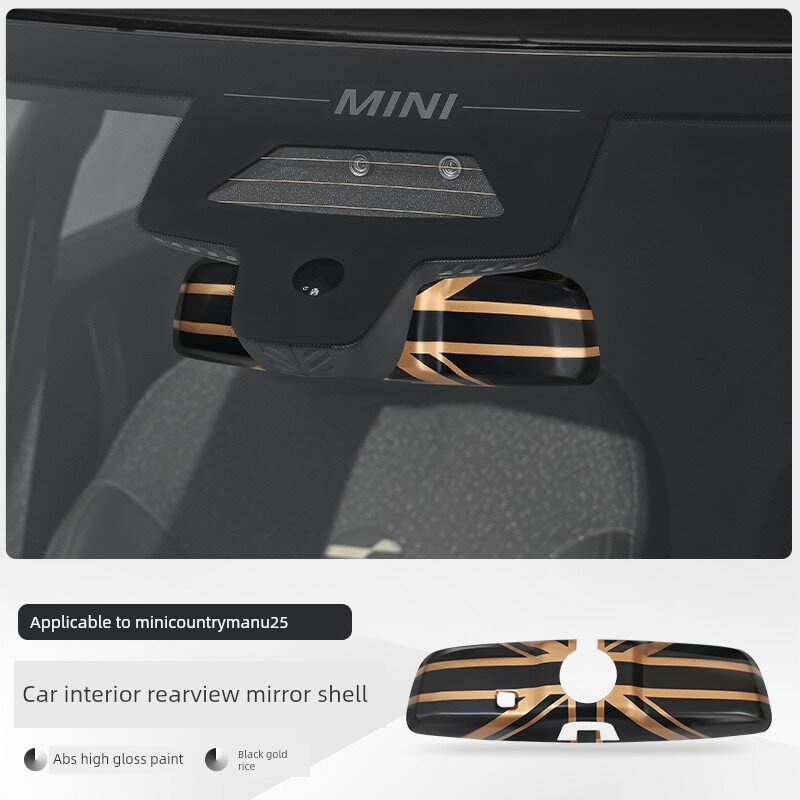 Накладка на зеркало заднего вида для BMW Mini U25 в черно-золото-бежевом узоре, заменяемая деталь для персонализации