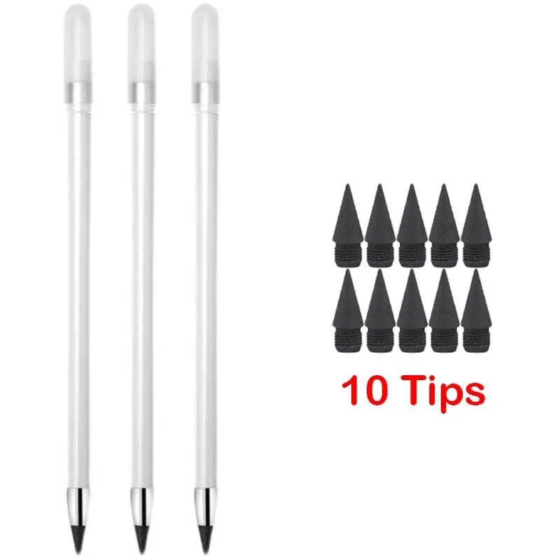 Вечные карандаши 3White Pencil с 10 наконечниками