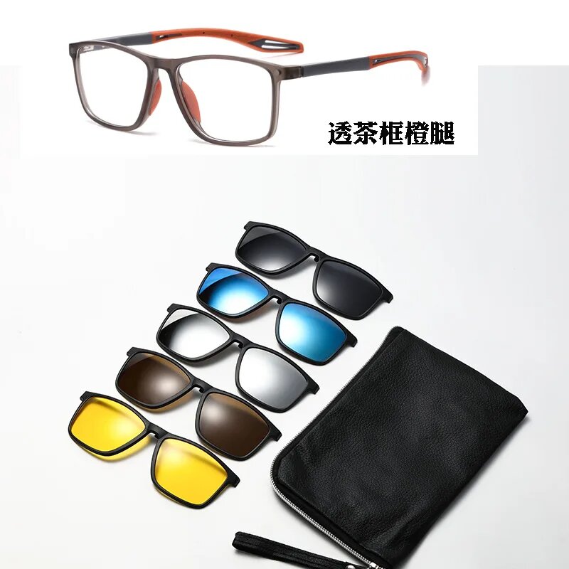 Спортивные очки CCspace 5 в 1 Tea orange, Custom Prescription