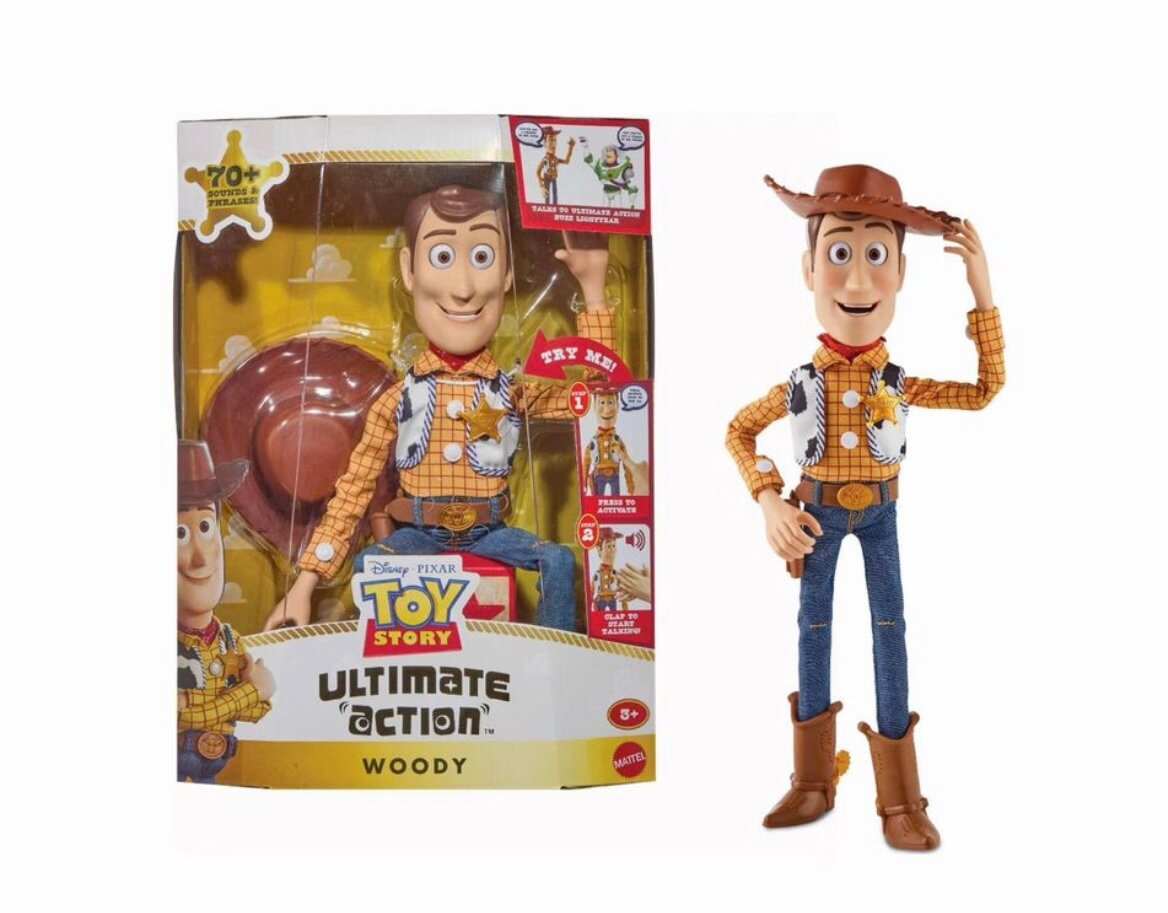 Disney Toy Story 5 Интерактивная Кукла История Игрушек Ковбой Ultimate Action Woody Interactive Toy Шериф Вуди, 70 звуков, 40 см, Новинка 2026 Mattel
