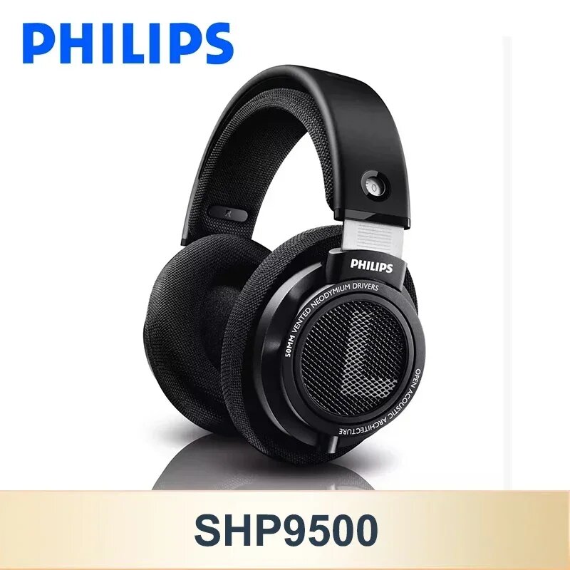 Профессиональные Проводные Игровые Наушники Philips SHP9500 Hi-Fi С Низкой Задержкой, Адаптеры 3.5 Мм И 6.3 Мм Для ПК