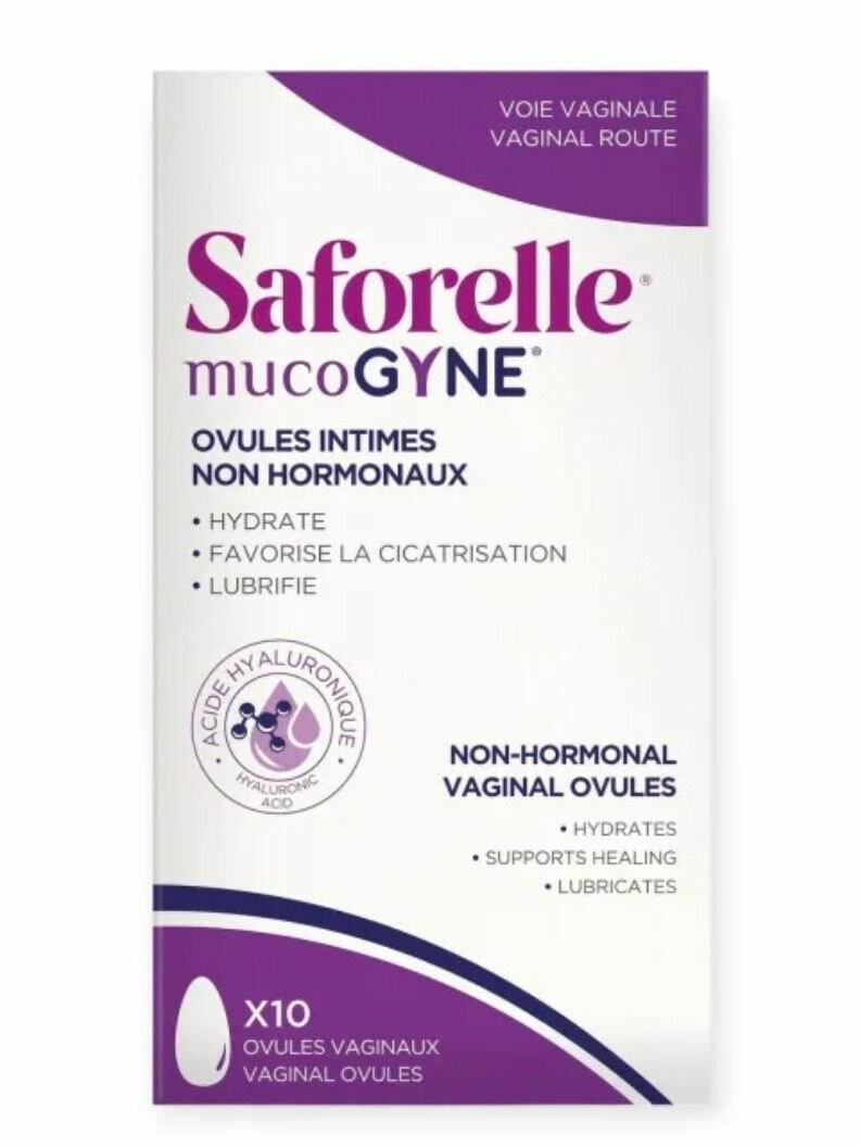 MucoGYNE HYDRATE SAFORELLE 10 vaginale ovules/ мукогин с гиалуроновой кислотой, 10 шт. вагиналных свечей. Франция