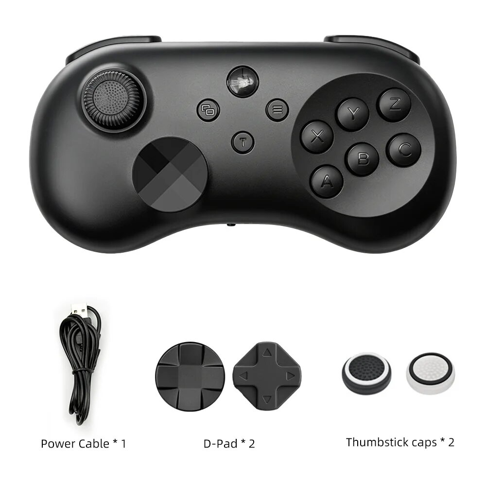 VILCORN Беспроводной геймпад 6 кнопок ретро для ПК, Switch, Android Черный, black