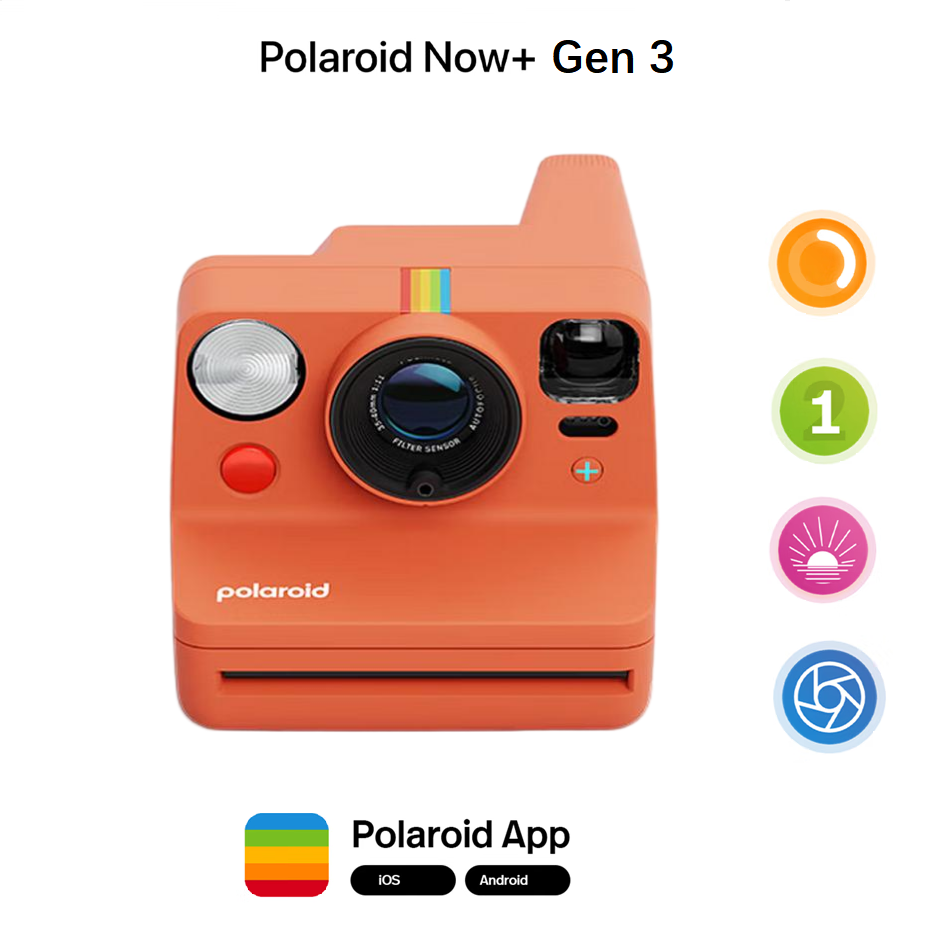 Фотоаппарат моментальной печати, Polaroid, Now+ Generation 3, мгновенно запишите свою счастливую жизнь, оранжевый
