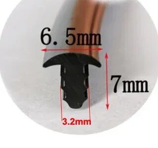 Уплотнитель Т-образный 6.5x7mm, 1 м
