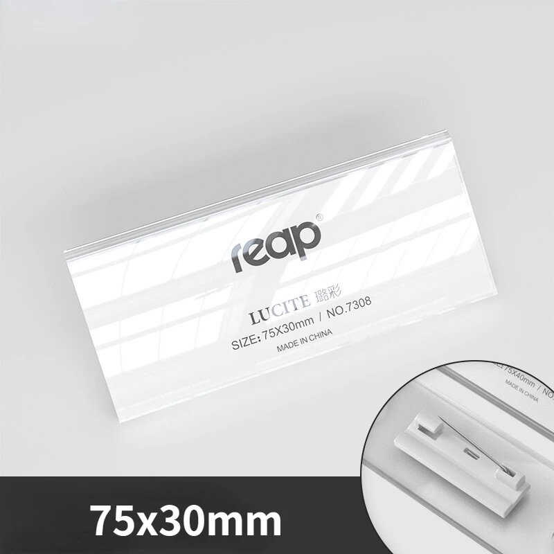 Прозрачный акриловый бейдж ID Tag 75x30mm