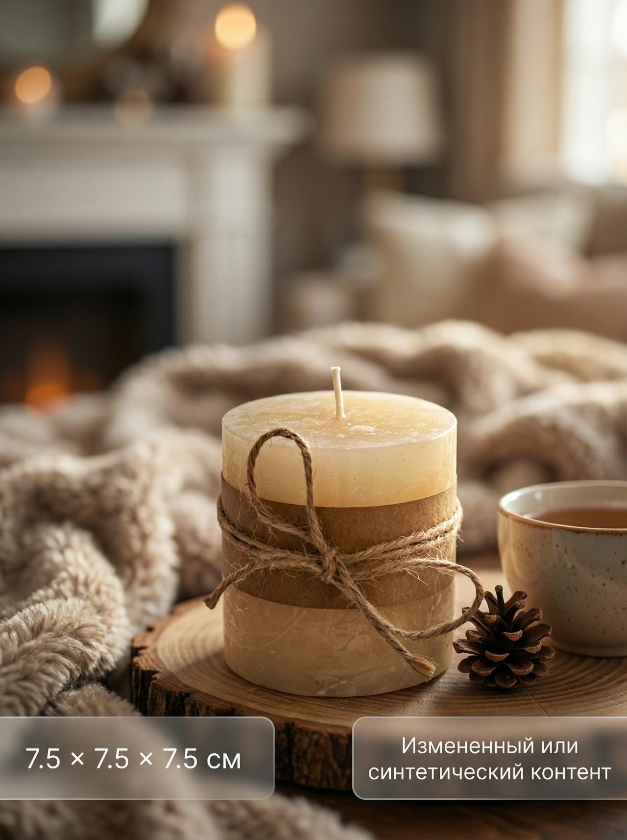 Свеча "Уютный вечер" 7,5х7,5х7,5