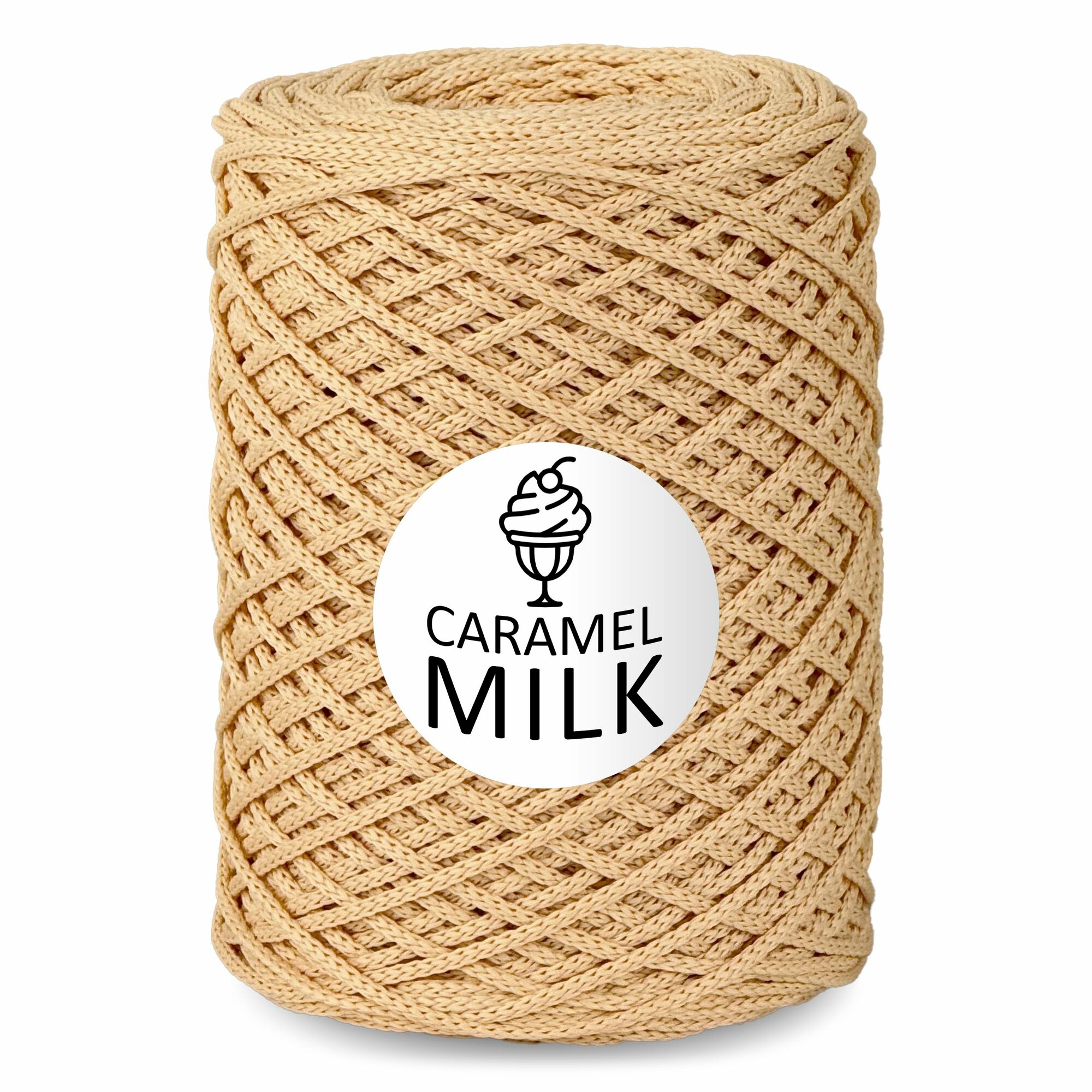 Нежнейший полиэфирный шнур Сaramel MILK 3 мм. 150 м.