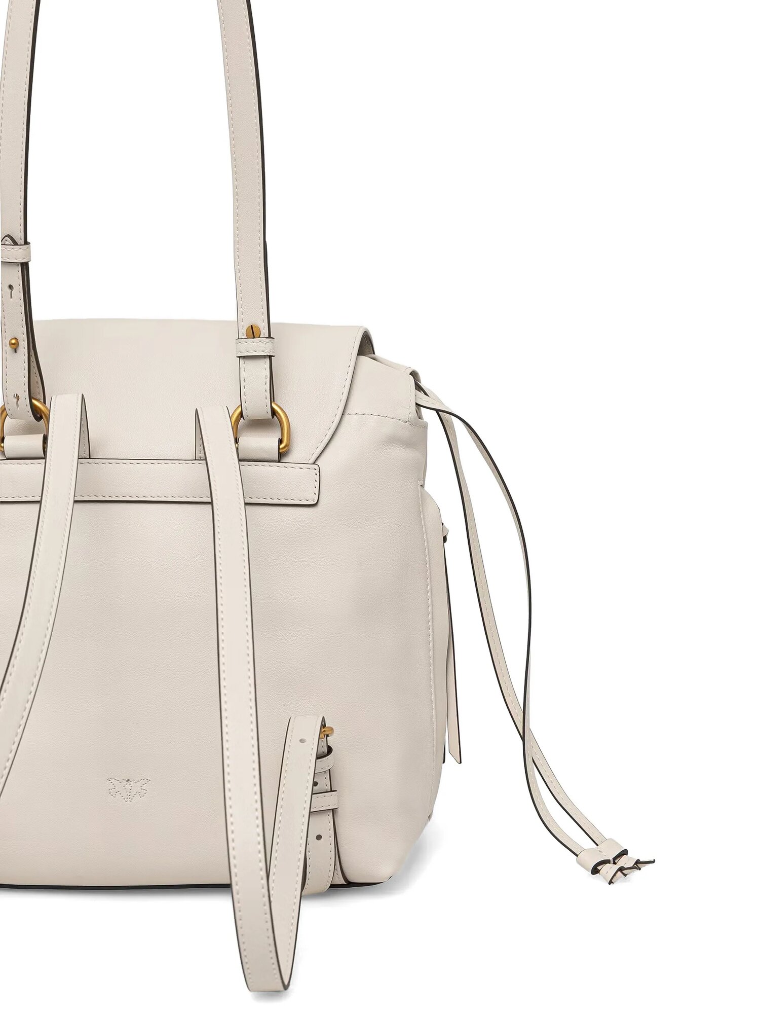 Сумка Pinko Medium Saddle buckle-detail backpack, white — фото 1