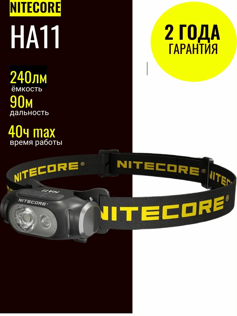 NITECORE Налобный фонарь NITECORE HA11 240люмен 40ч 90м