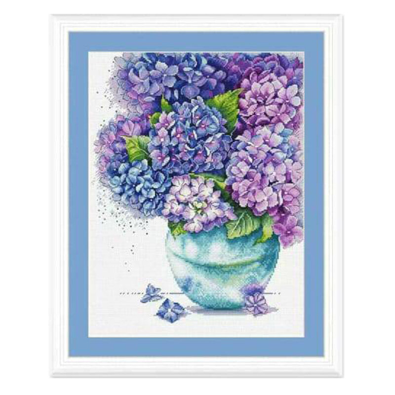 Bышивка крестиком для начинающих Amishop Гортензия, 16CT Aida, 24 x 30 см, 146 x 186 стежка, 46 цветов, 100% хлопок