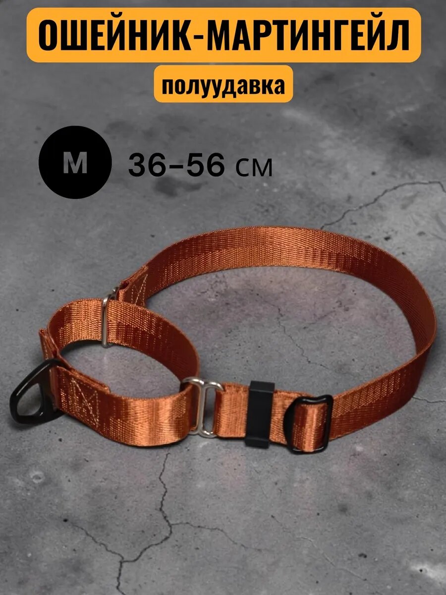 Ошейник-мартингейл/полуудавка для собак обхват шеи 36-56 см