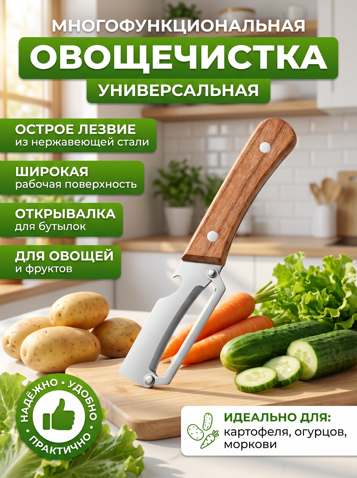 Нож для чистки фруктов и овощей из нержавеющей стали многофункциональный бытовой специальный