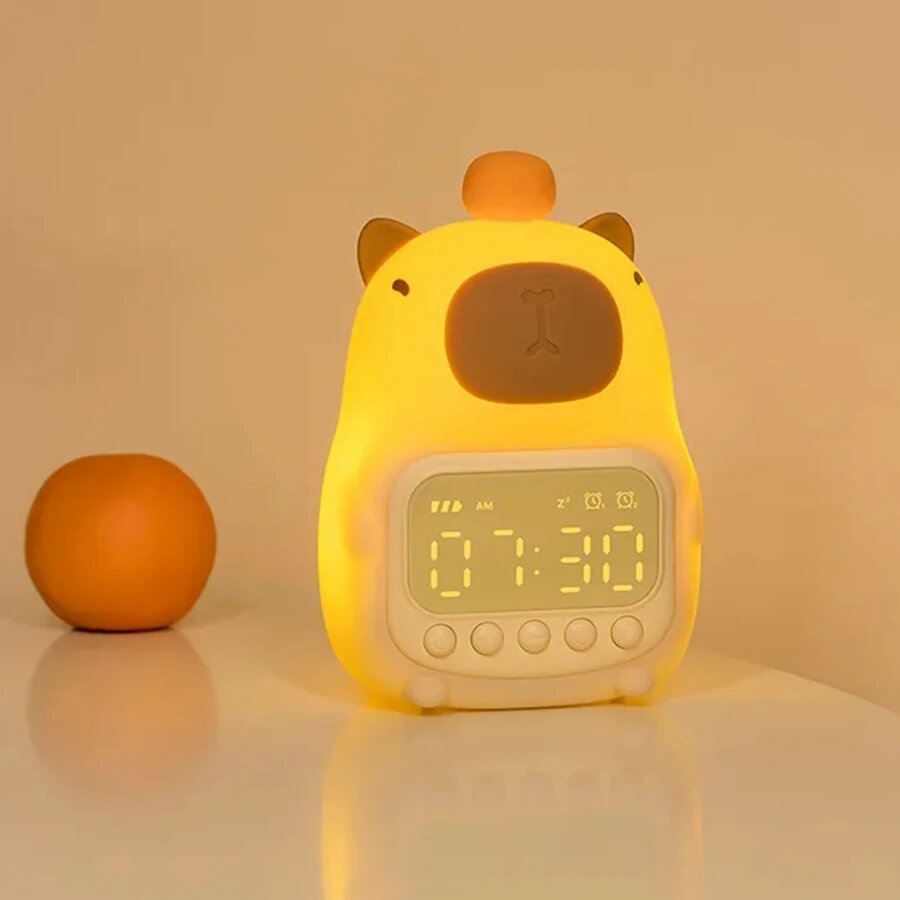 Будильник-ночник Силиконовый Capybara, Цвет: Silicone Shell