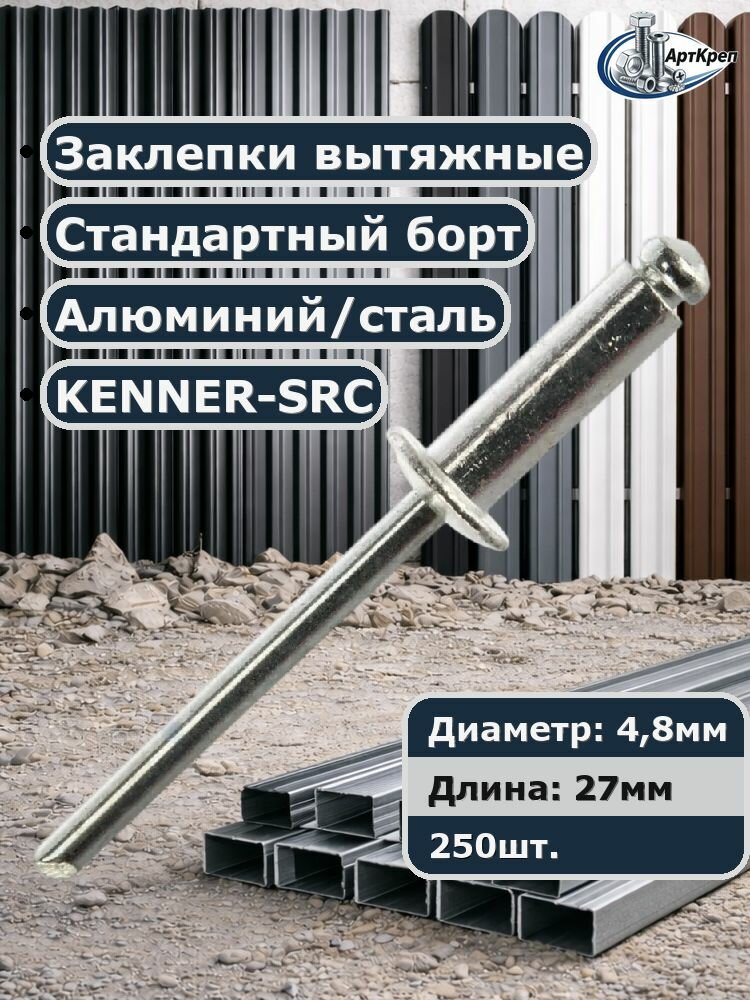 Заклепки вытяжные стандартные 4,8х27мм (250шт.)