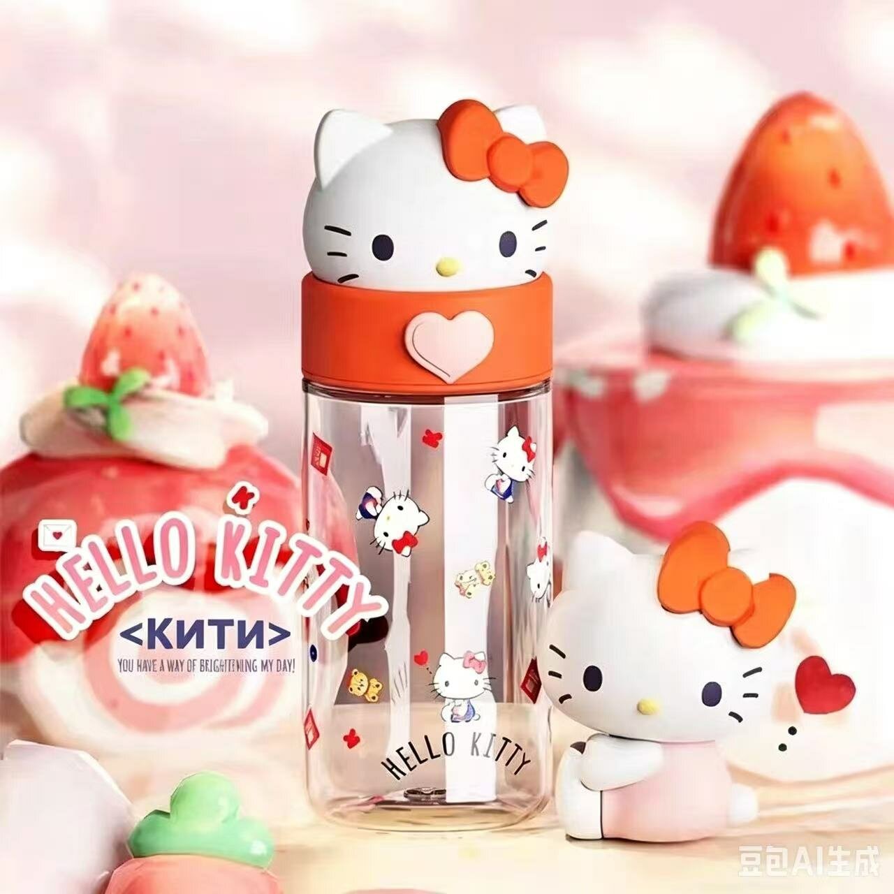 Стакан для воды Sanrio, Hello Kitty, 500 мл，20.5*7cm (одновременно можно заказать только одну)