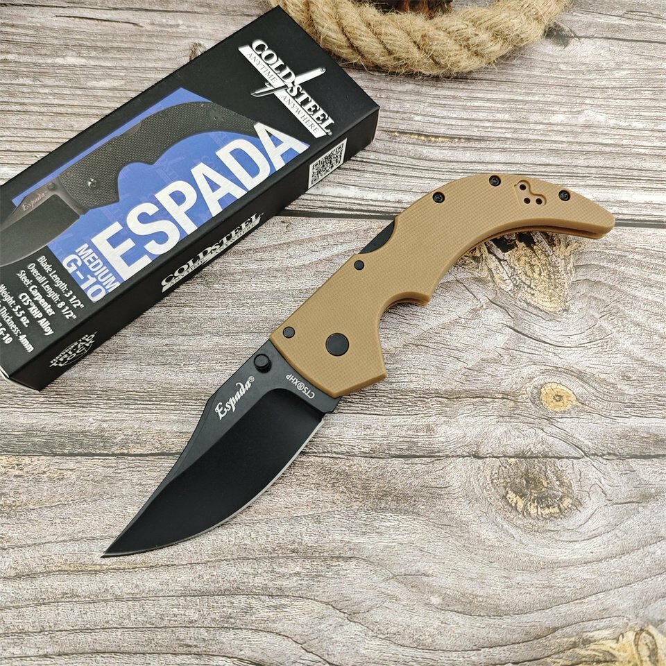 Новый Складной нож Cold Steel Espada с лезвием из стали 440C и рукоятью из нейлонового волокна. Высококачественный инструмент для выживания, кемпинга, походов и охоты.