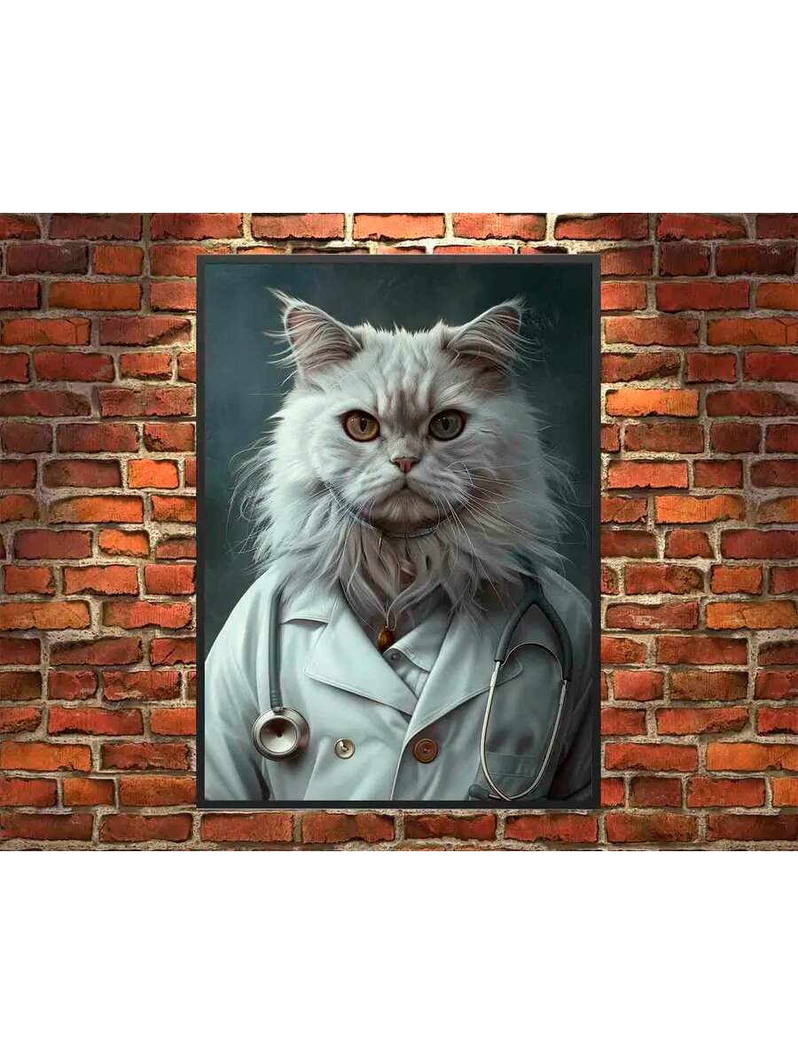 Британский длинношерстный кот Доктор 2, Плакат 30x42см