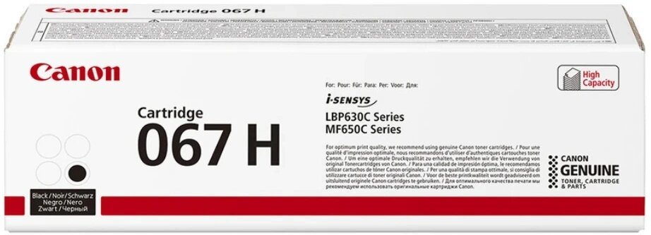 Картридж лазерный Canon 067HBK 5106C002 черный (3100стр.) для Canon LBP631/633/MF651/655/657