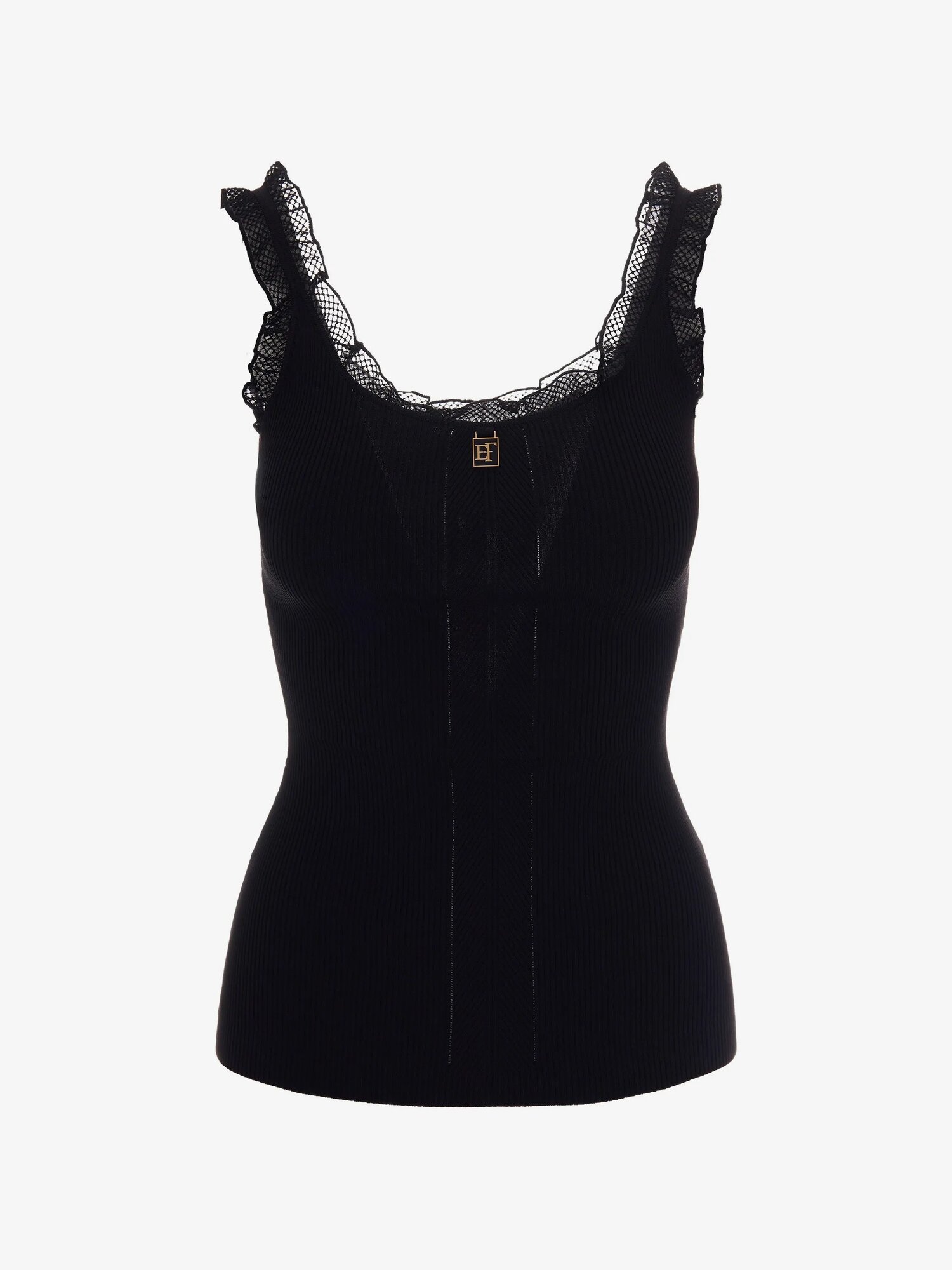 Топ Lace-trim ribbed top