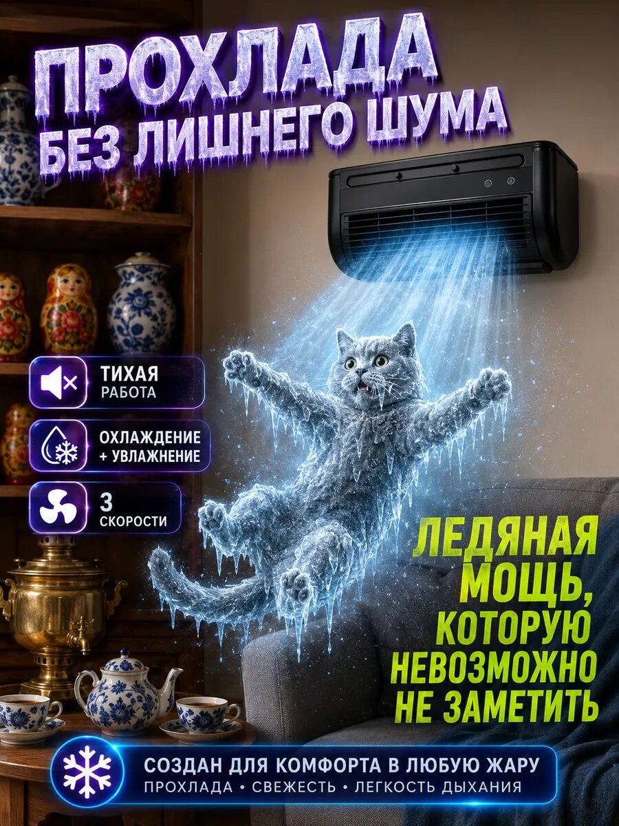 Кондиционер для дома настенный охлаждающий бесшумный