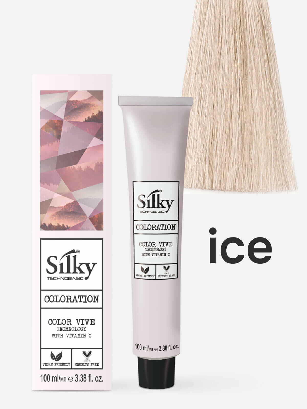Крем - краска для тонирования волос профессиональная Silky Color Vive/Ultralift Ice Тонер платиновый, 100 мл