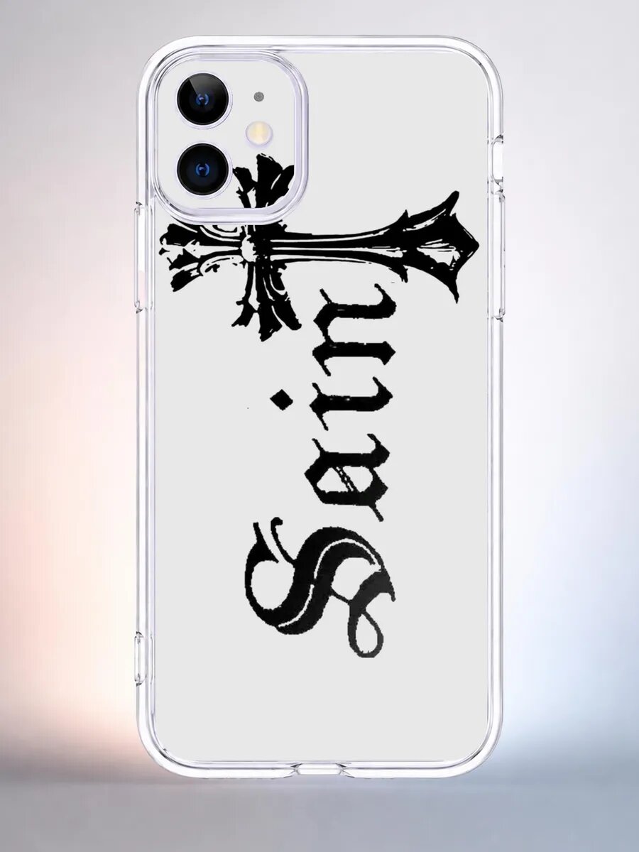 Чехол iPhone 11 готический крест силиконовый прозрачный